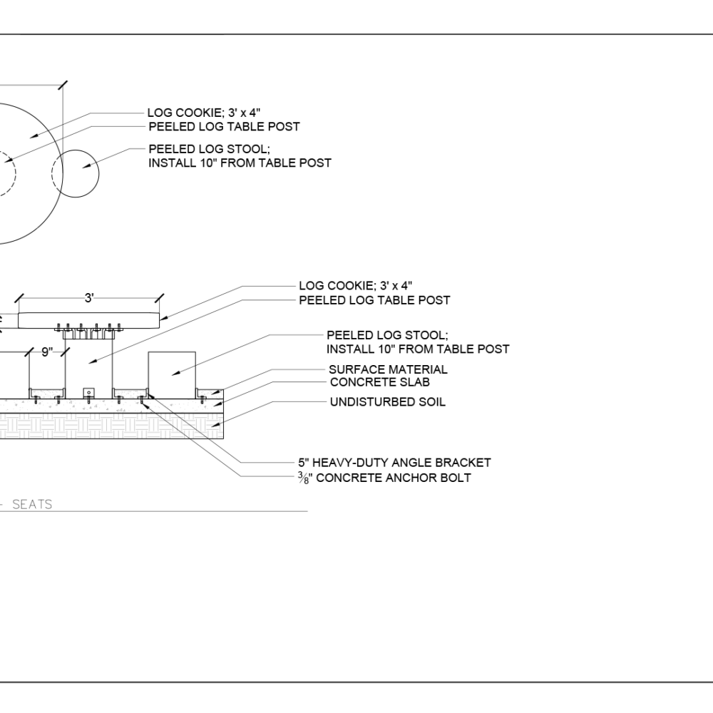 Log Slab Table and Stools - Natural Impressions
